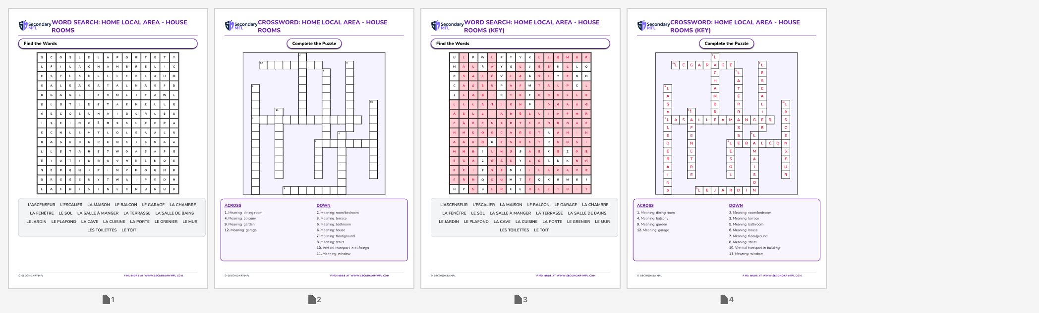 French Home Local Area - House Rooms - Activity Pack | SecondaryMFL