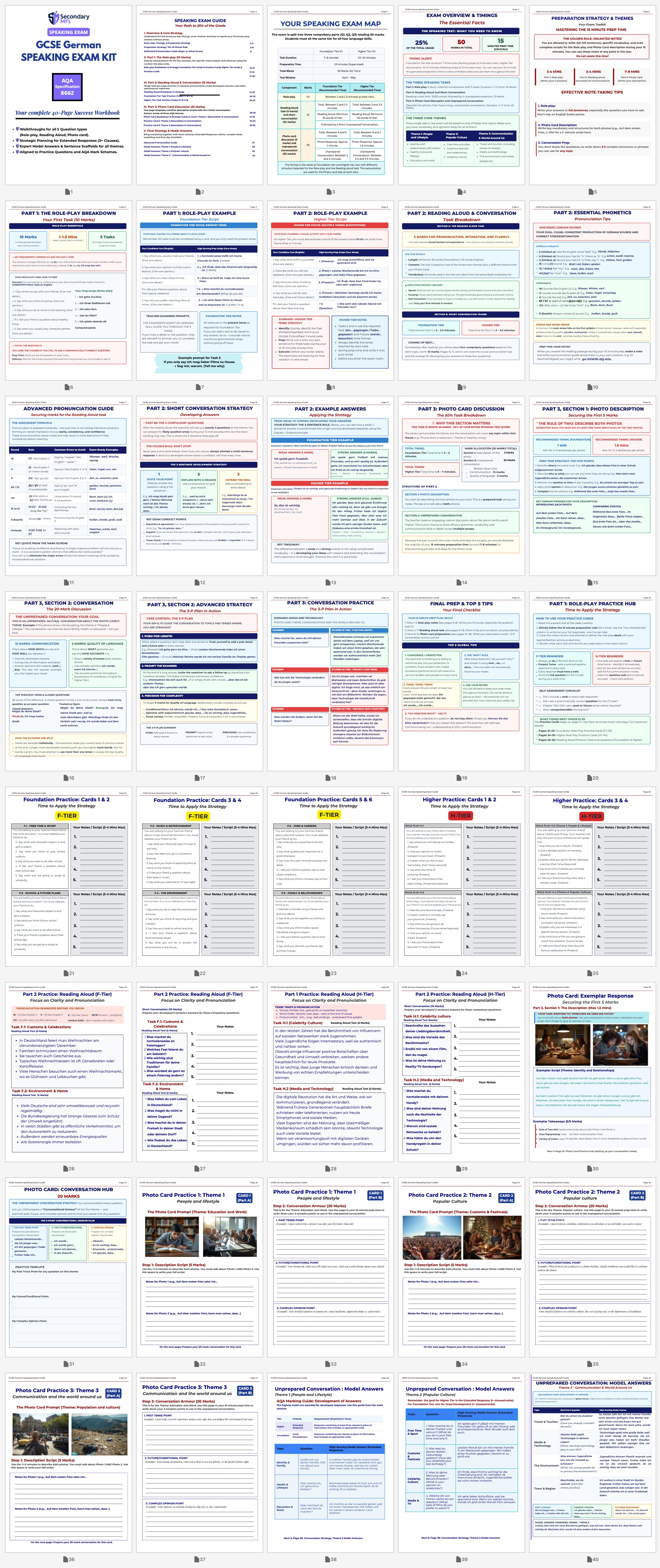 GCSE German Speaking Workbook (AQA) | SecondaryMFL