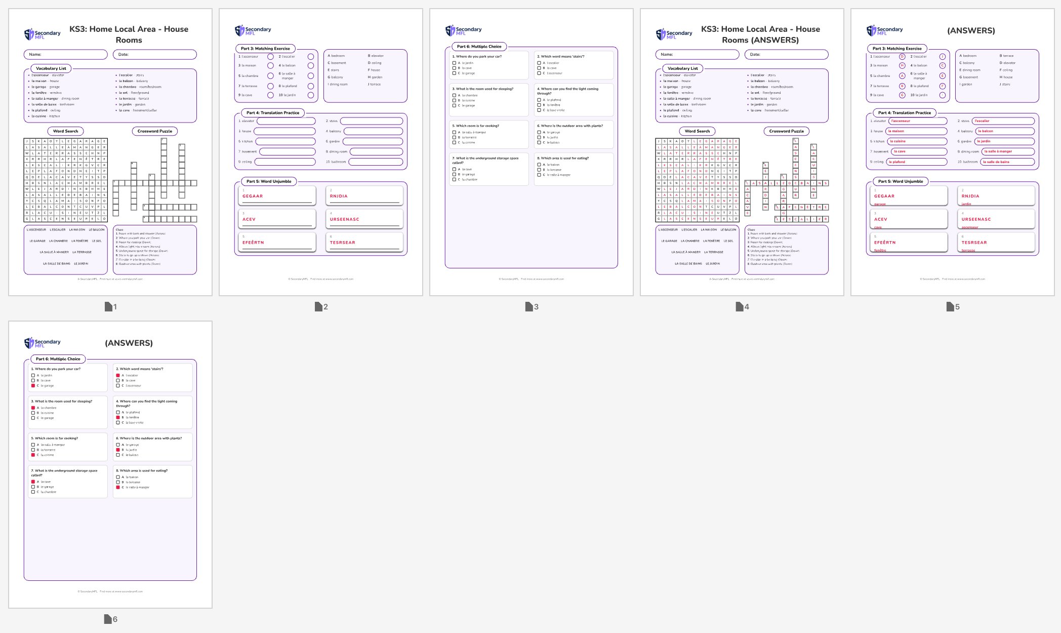 KS3 French Activity Pack: House and Rooms | SecondaryMFL