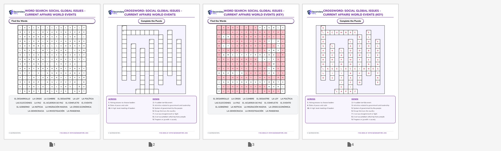Spanish Social Global Issues - Current Affairs World Events - Activity ...