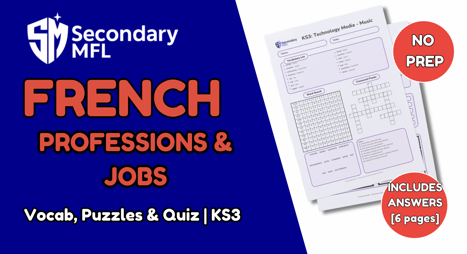 KS3 French Activity Pack: Professions and Jobs | SecondaryMFL