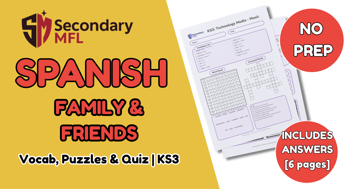 KS3 Spanish Activity Pack: Family & Friends | SecondaryMFL