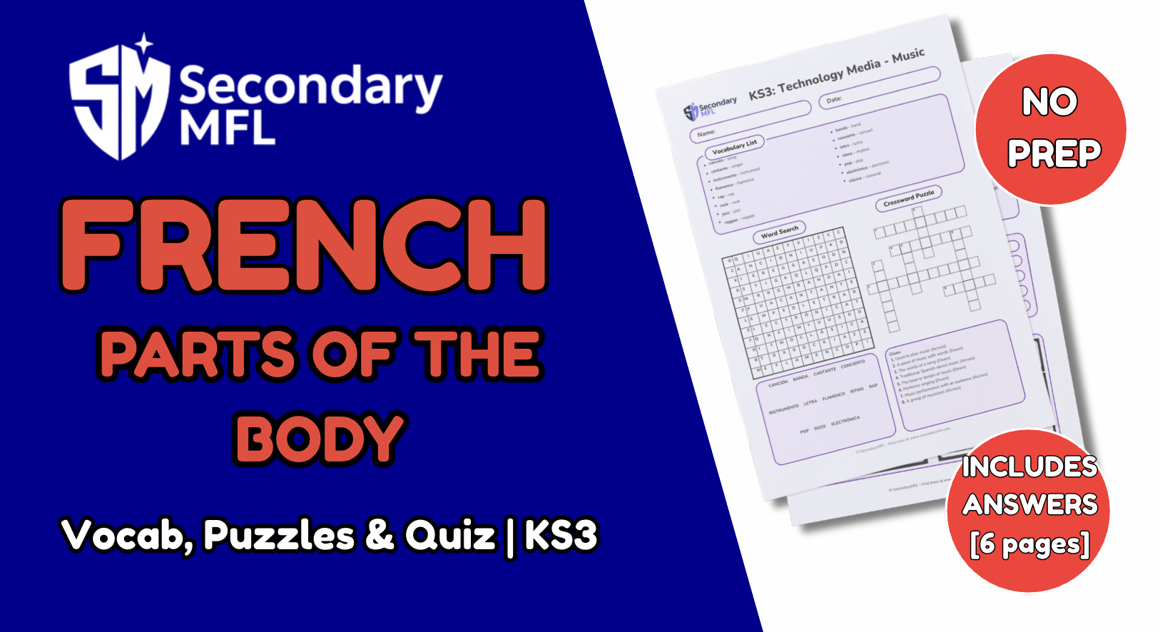 KS3 French Activity Pack: Parts of the Body | SecondaryMFL