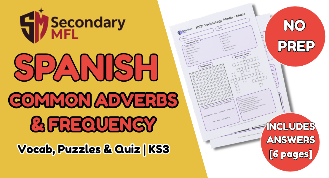 KS3 Spanish Activity Pack: Common Adverbs & Frequency | SecondaryMFL