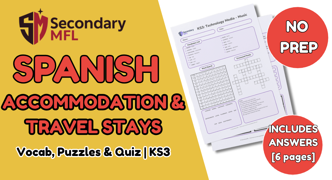 KS3 Spanish Activity Pack: Accommodation & Travel Stays | SecondaryMFL