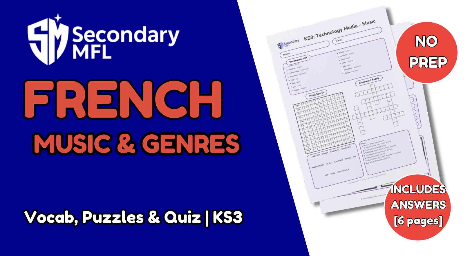 KS3 French Activity Pack: Music and Genres | SecondaryMFL