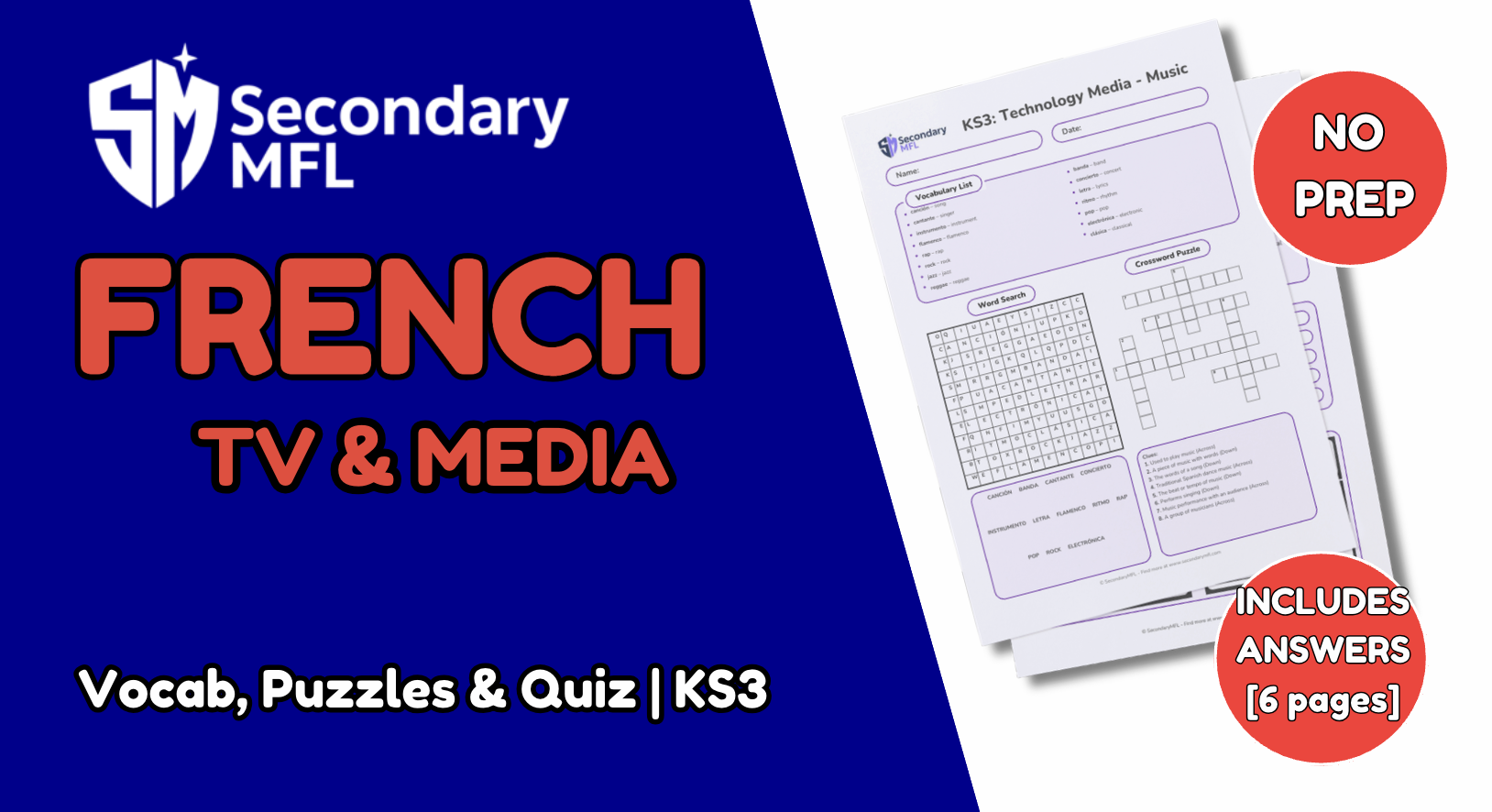 KS3 French Activity Pack: TV and Media Vocabulary | SecondaryMFL