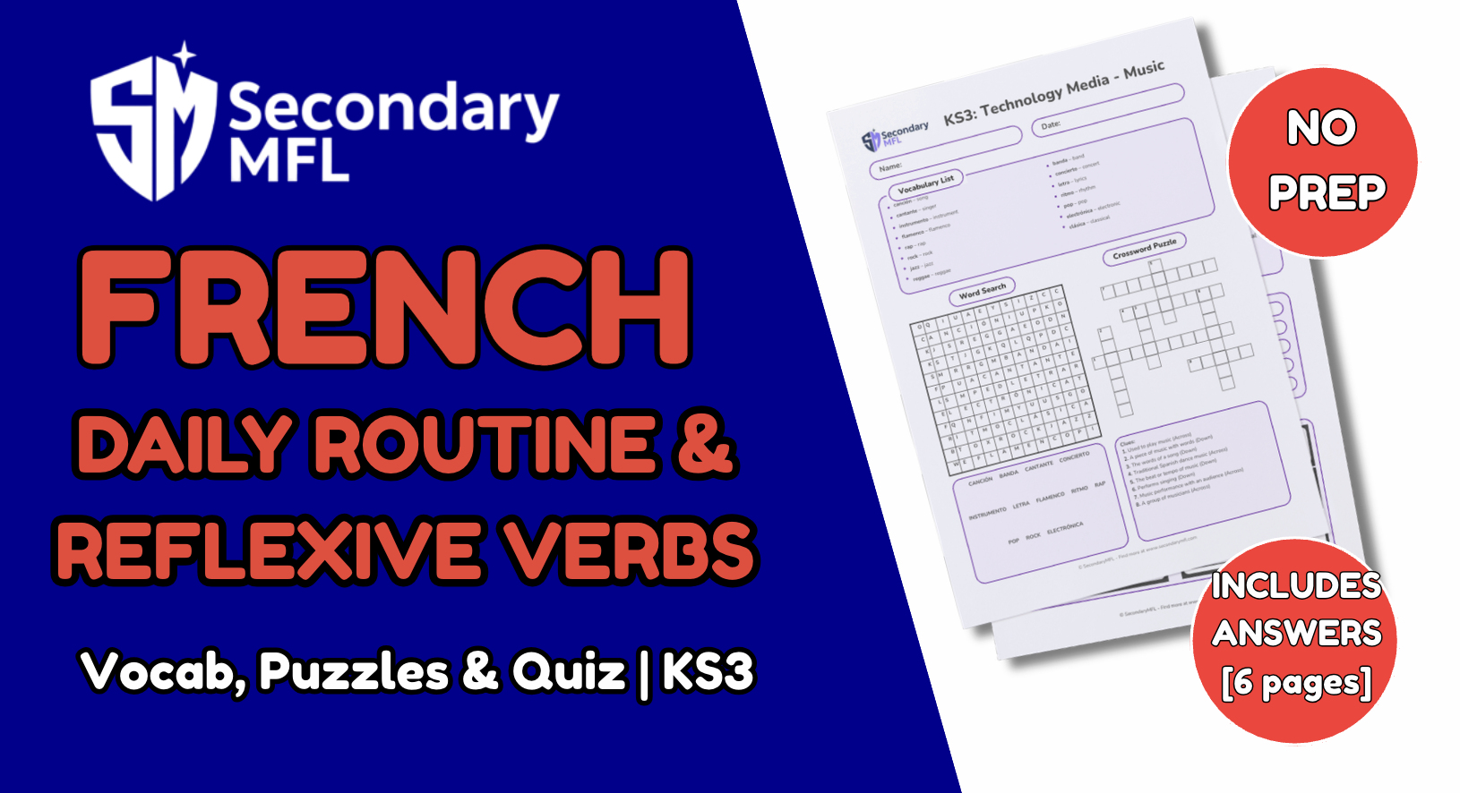 KS3 French Activity Pack: Daily Routine & Reflexive Verbs | SecondaryMFL