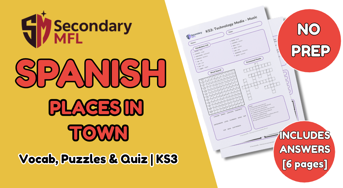 KS3 Spanish Activity Pack: Places in Town | SecondaryMFL