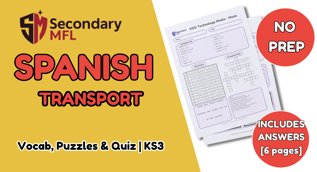 KS3 Spanish Activity Pack: Transport | SecondaryMFL
