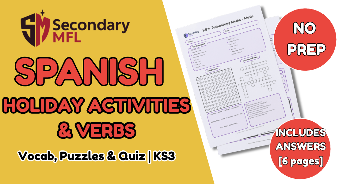 KS3 Spanish Activity Pack: Holiday Activities & Verbs | SecondaryMFL
