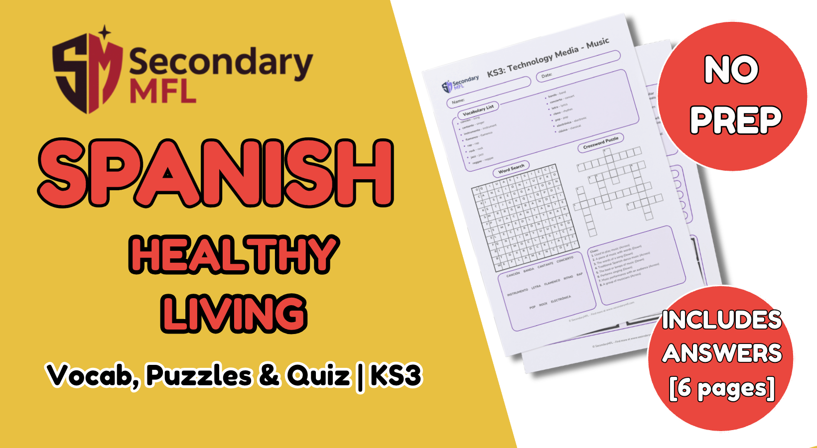 KS3 Spanish Activity Pack: Healthy Living & Personal Hygiene | SecondaryMFL