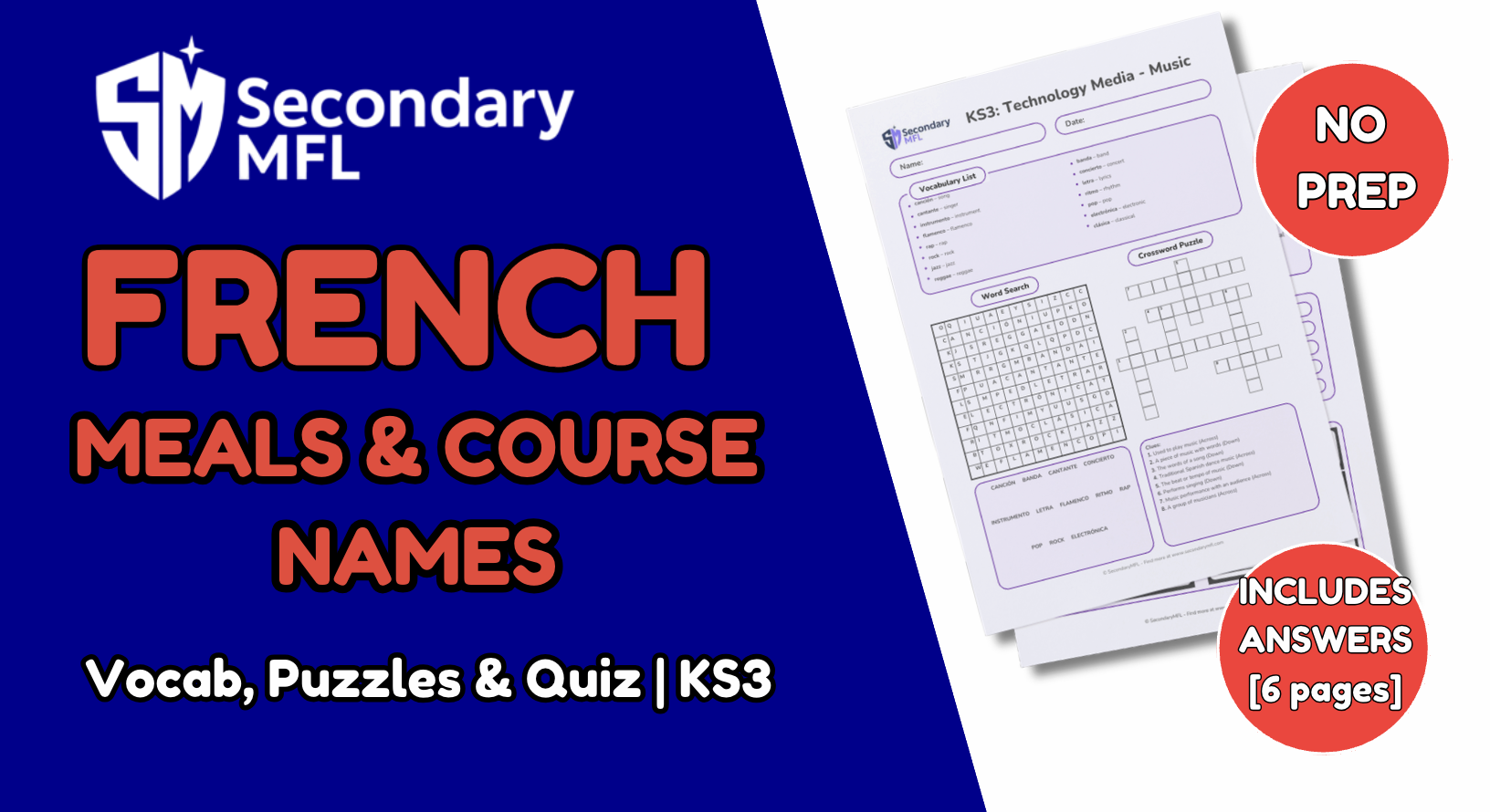KS3 French Activity Pack: Meals and Course Names | SecondaryMFL