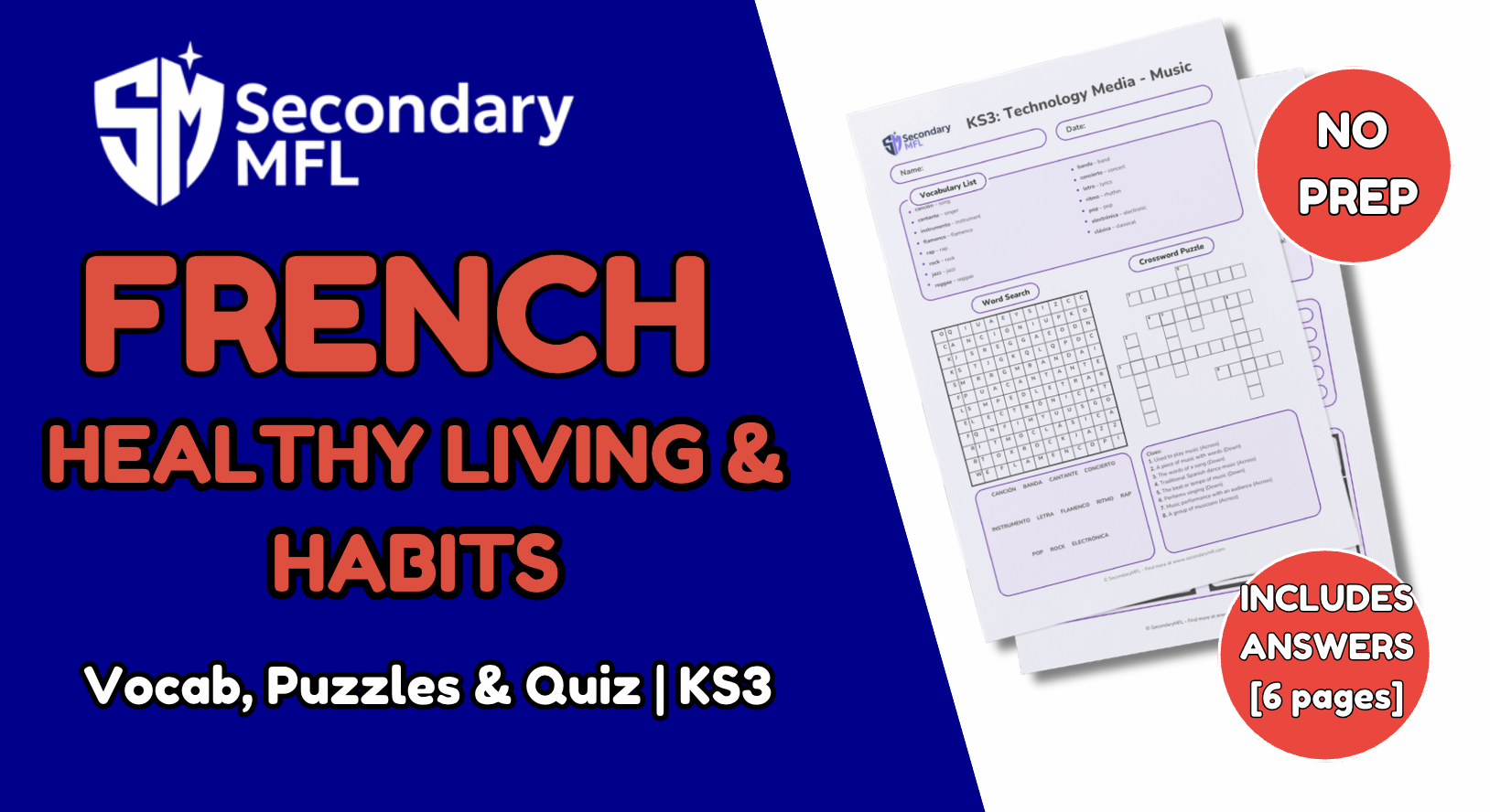KS3 French Activity Pack: Healthy Living & Habits | SecondaryMFL