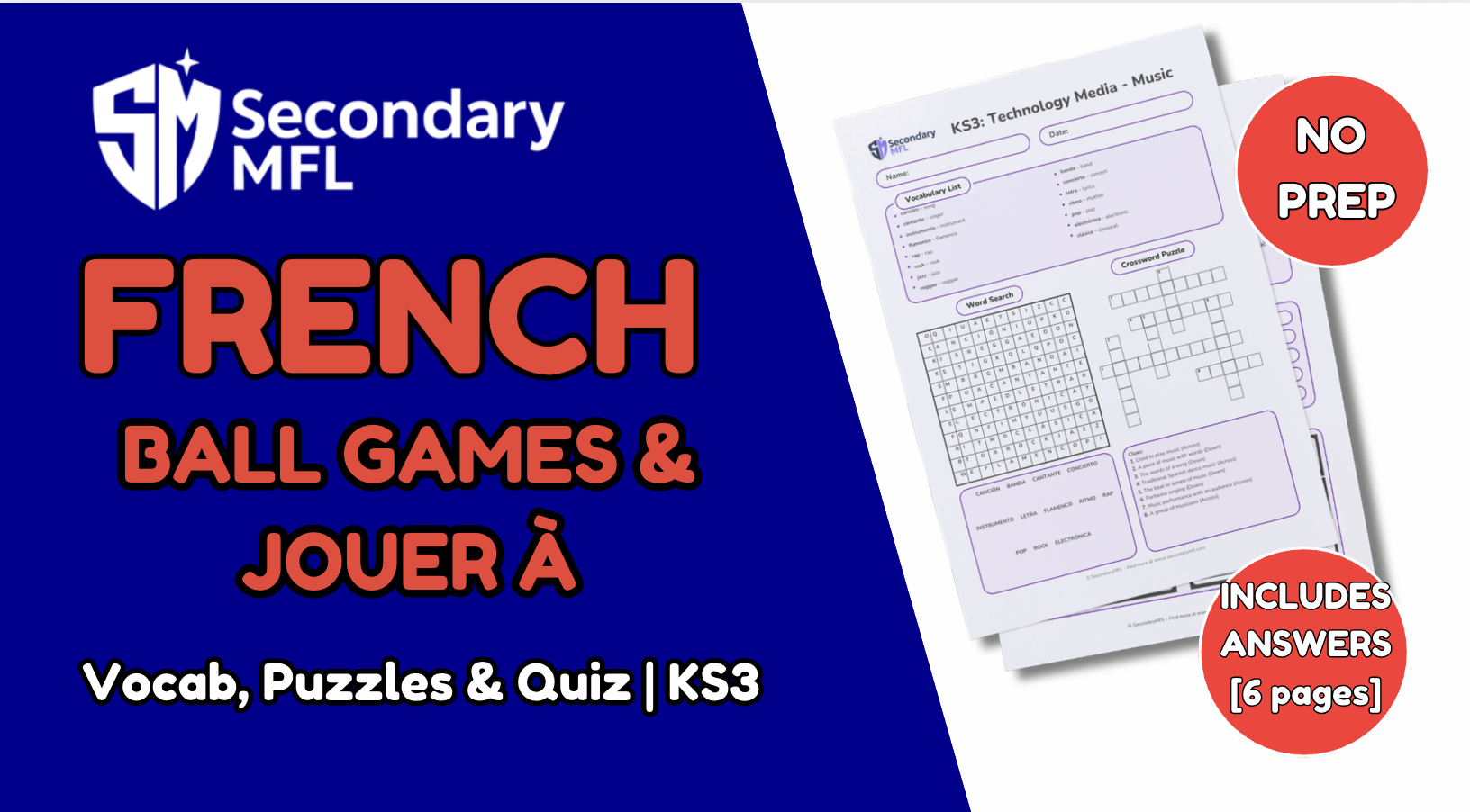 KS3 French Activity Pack: Ball Games & JOUER à | SecondaryMFL