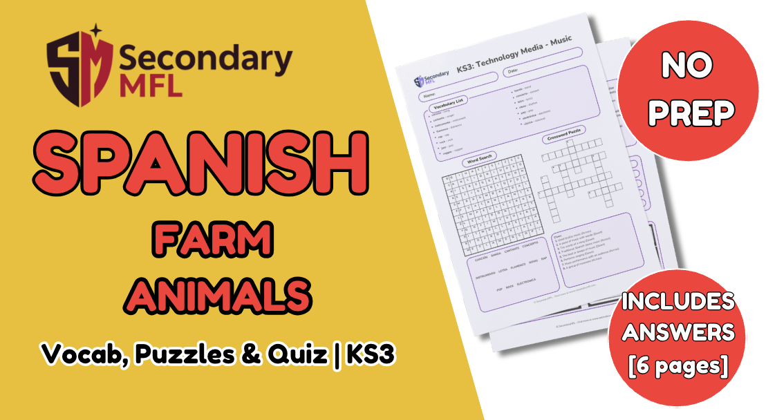 KS3 Spanish Activity Pack: Farm Animals | SecondaryMFL