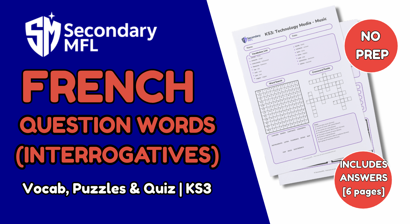 KS3 French Activity Pack: Question Words (Interrogatives) | SecondaryMFL