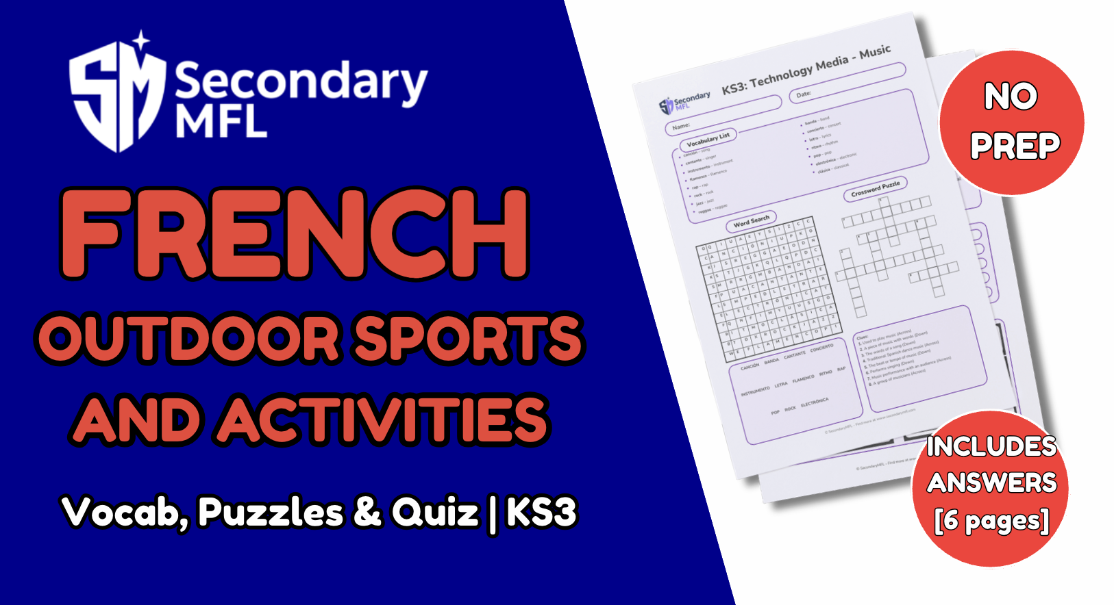 KS3 French Activity Pack: Outdoor Sports and Activities | SecondaryMFL