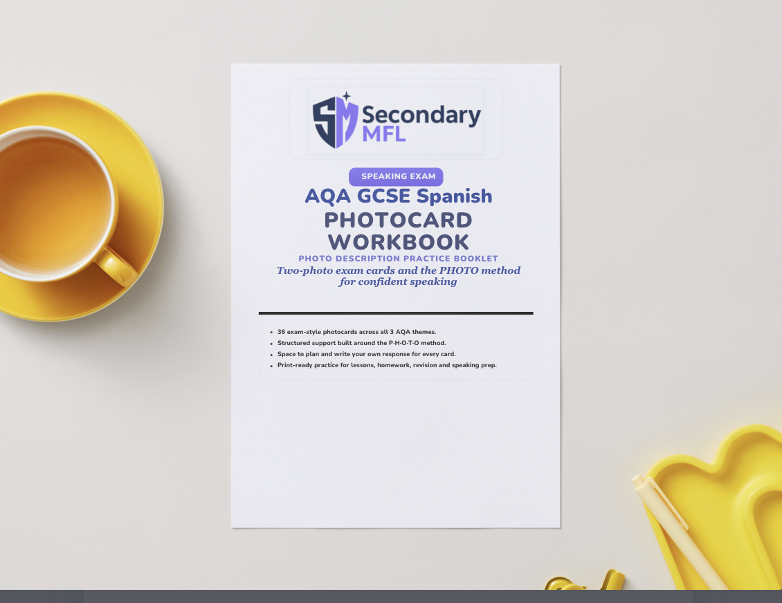 AQA GCSE Spanish Photocard Workbook | SecondaryMFL