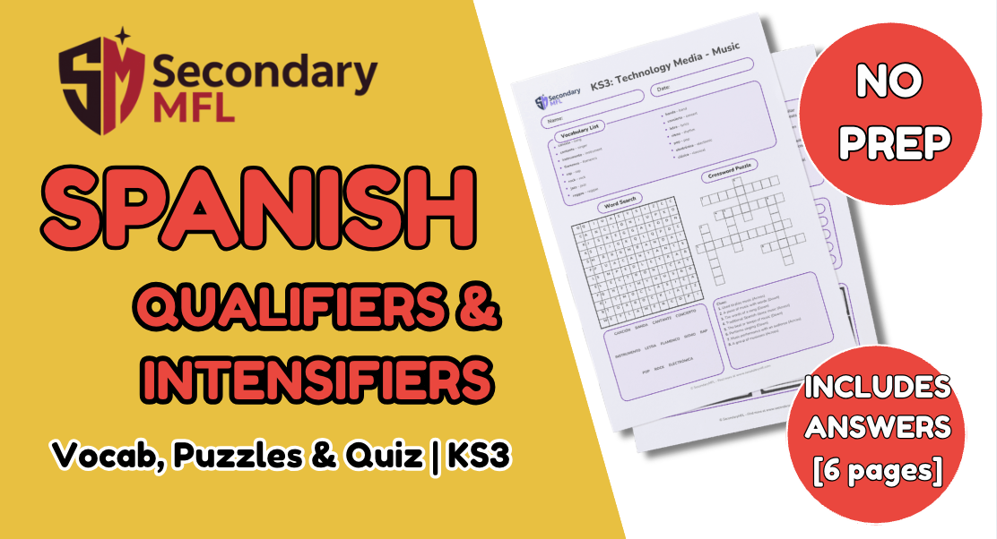 KS3 Spanish Activity Pack: Qualifiers & Intensifiers | SecondaryMFL