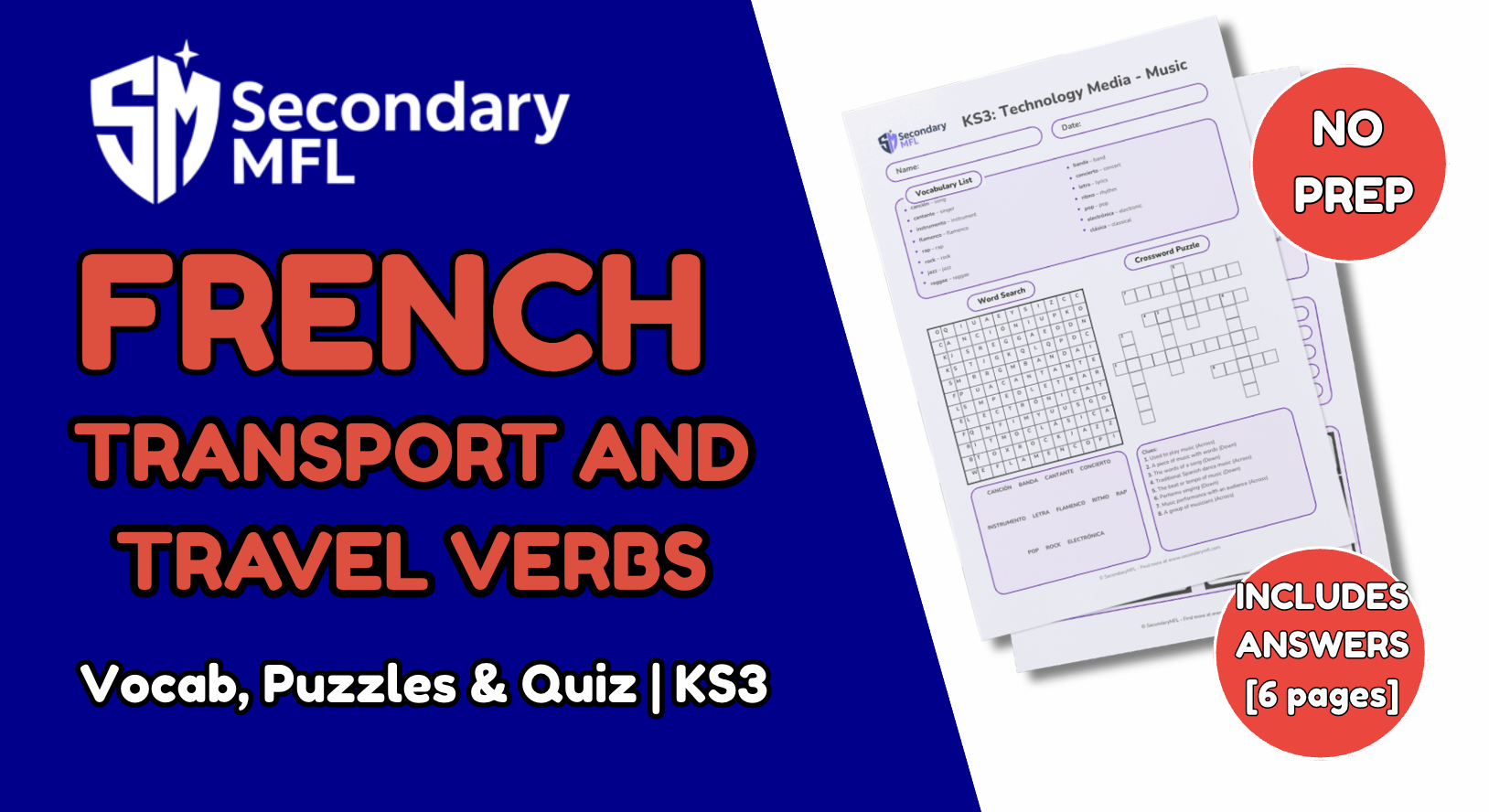 KS3 French Activity Pack: Transport and Travel Verbs | SecondaryMFL