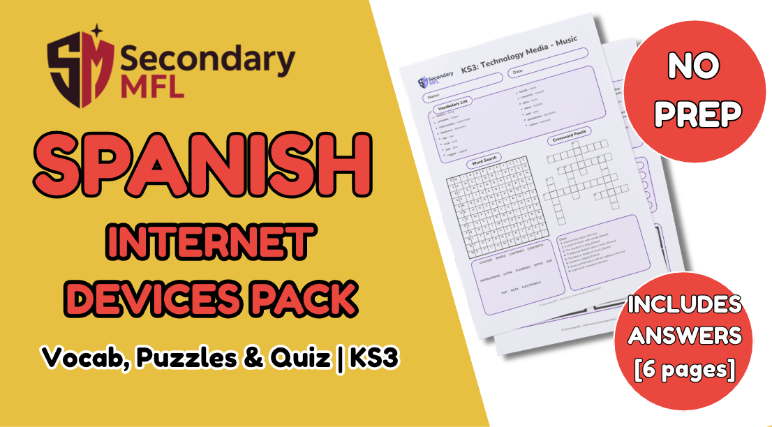 KS3 Spanish Activity Pack: Internet Devices | SecondaryMFL