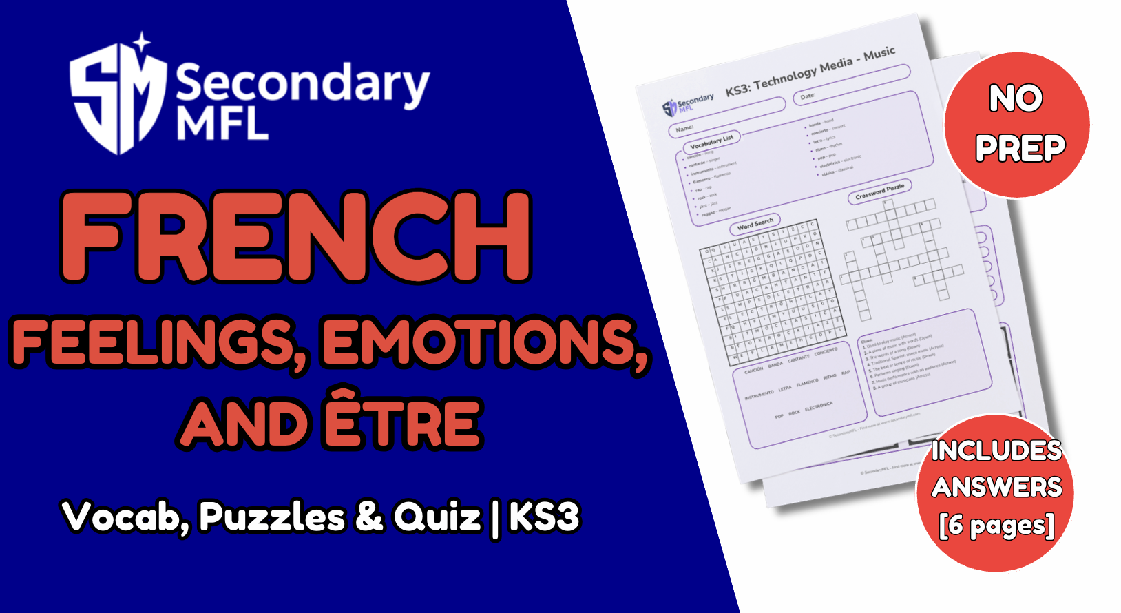 KS3 French Activity Pack: Feelings, Emotions, and Être | SecondaryMFL